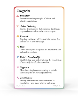 Negotiation Tactics | Official Pip Decks® | Get Official Pip Decks®