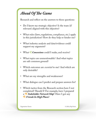 Negotiation Tactics - Pip Decks | Pip Decks