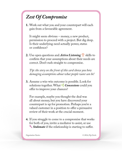 Negotiation Tactics - Pip Decks | Pip Decks