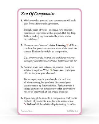 Negotiation Tactics - Pip Decks | Pip Decks