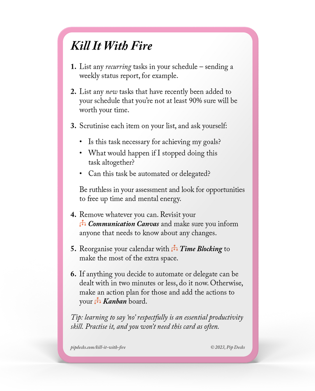 Productivity Tactics | Pip Decks